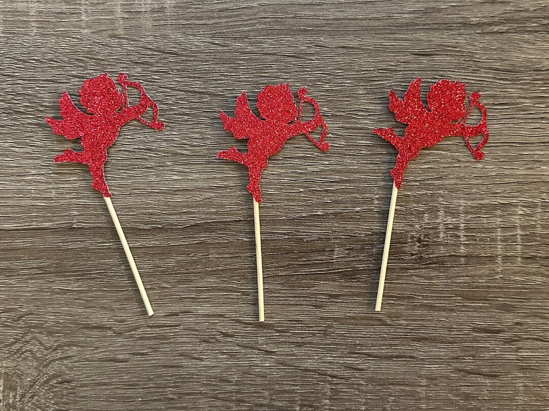 Cupid Cupcake Toppers, Valentine Cupcake Toppers - Etsy