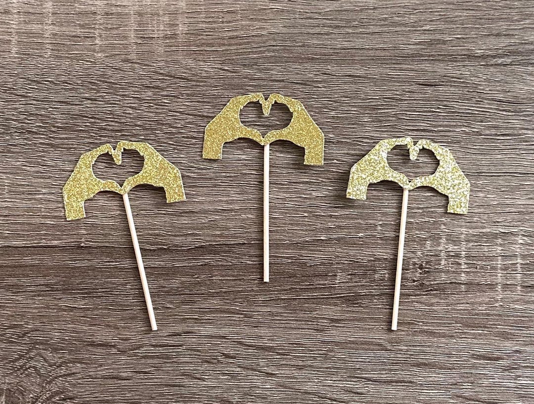 Heart Hand Cupcake Toppers - Etsy