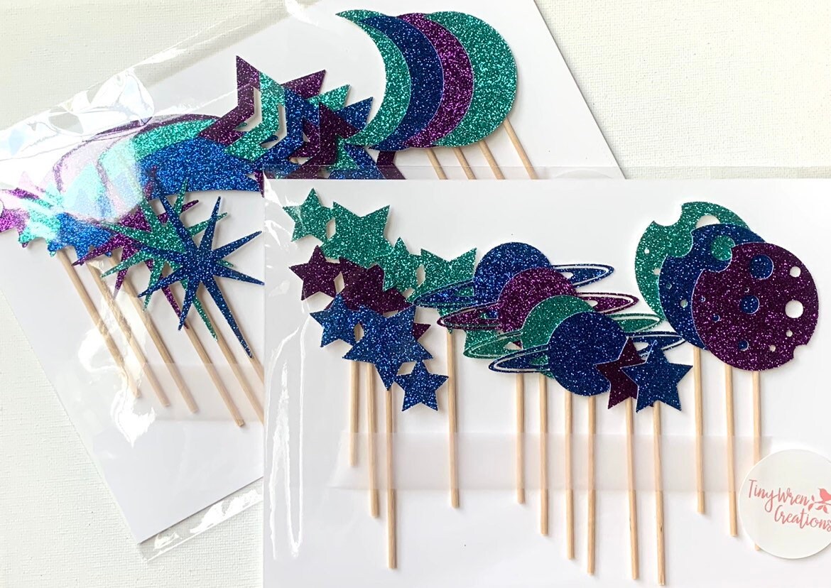 Solar System Theme Cupcake Toppers, Solar System Cupcake Toppers, Outer ...