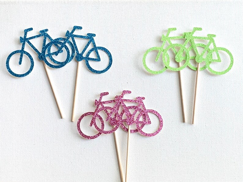 Bicycle Cupcake Toppers - Etsy