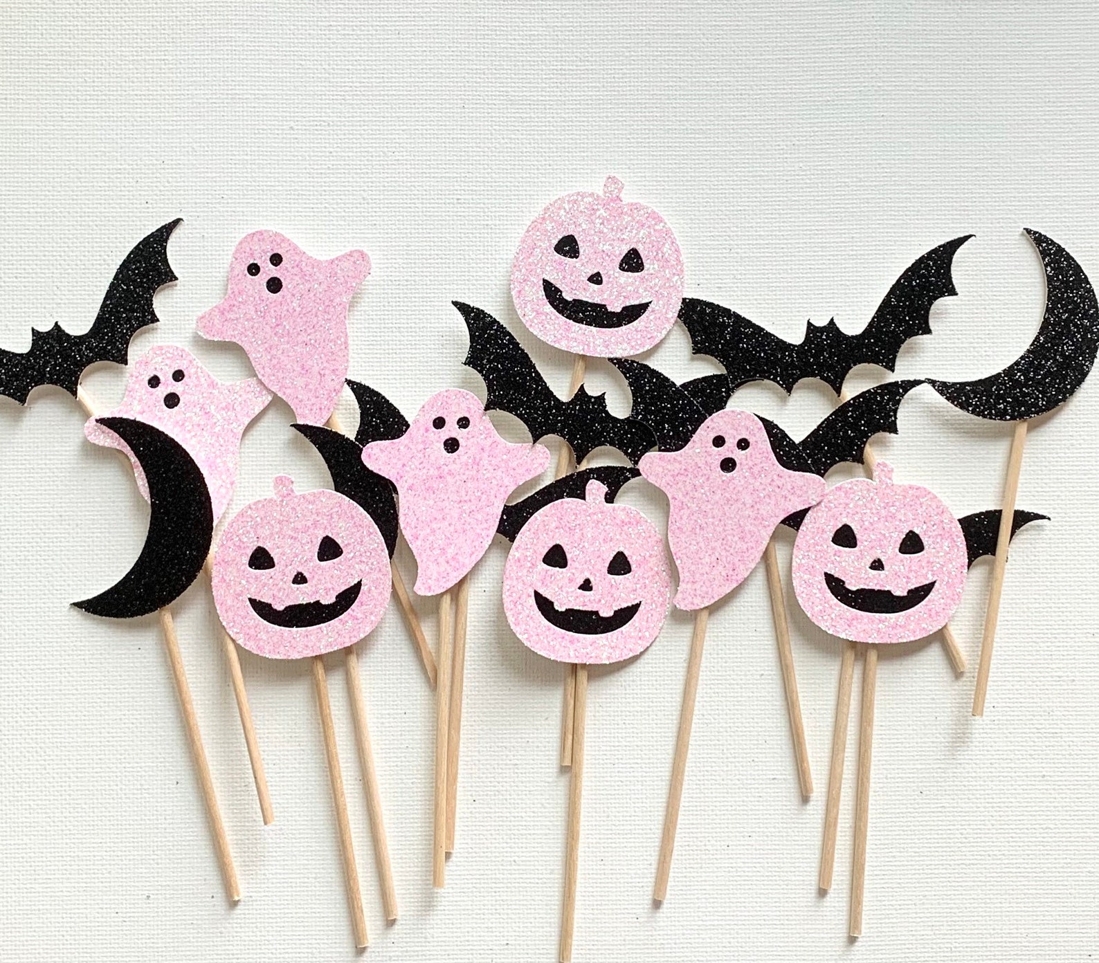Halloween Cupcake Toppers Pink Halloween - Etsy