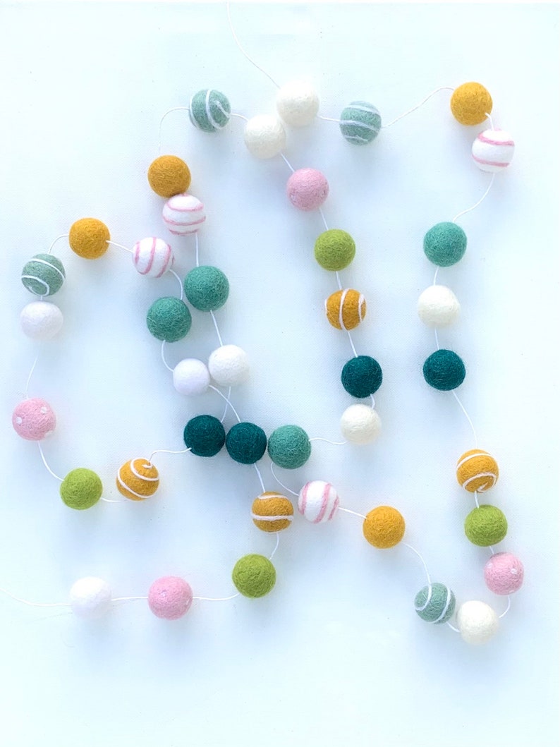 Spring Garland Spring Felt Ball Garland Easter Garland | Etsy