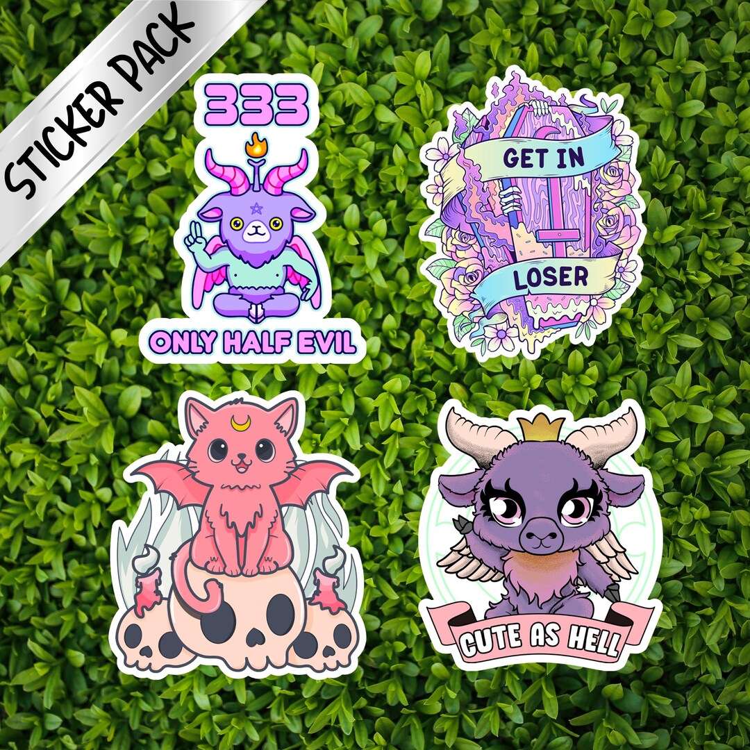Creepy Cute Sticker Pack | Pastel Goth Vinyl Sticker - Etsy