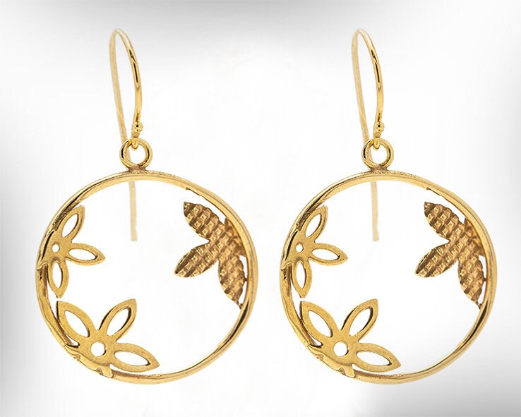 Large Boho Pendant Necklace Gold Flower Pendant Long - Etsy