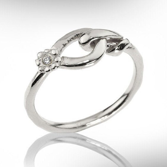 Sterling Silver Flower Ring Delicate Knot Ring Vintage Floral - Etsy