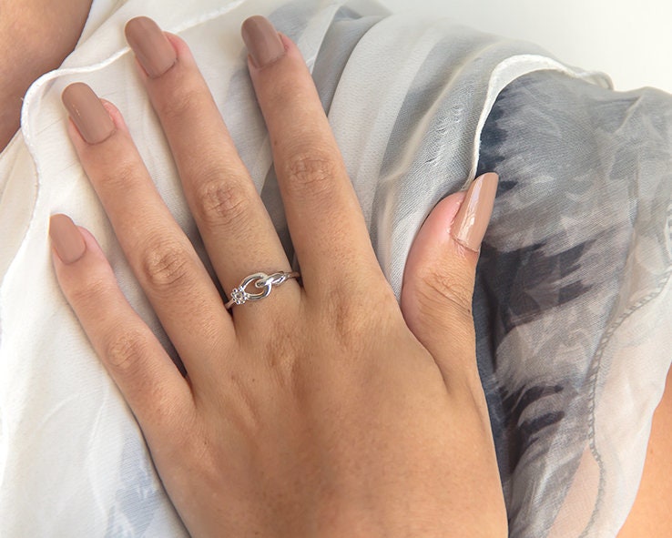 Sterling Silver Flower Ring Delicate Knot Ring Vintage Floral - Etsy