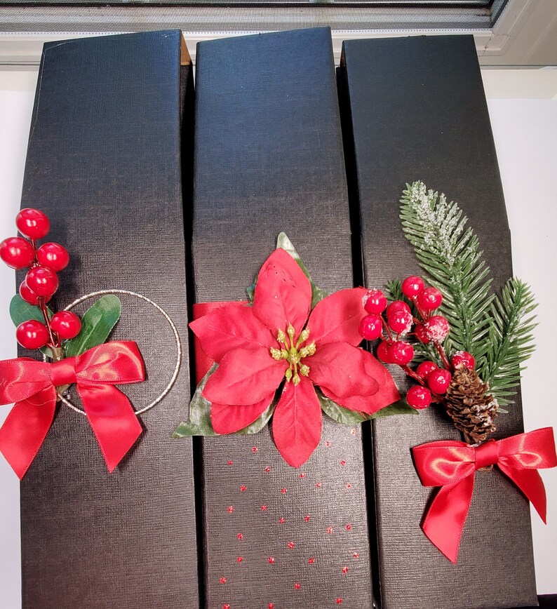 Christmas Wine Bottle Boxes-classic set of 3 - Etsy