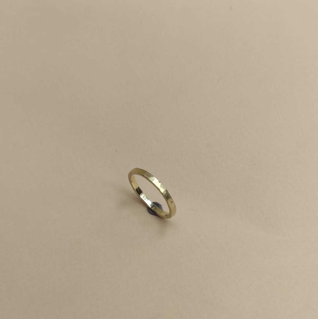 Simple Gold Hammered Ring With Texture, Gold Wedding Ring - Etsy