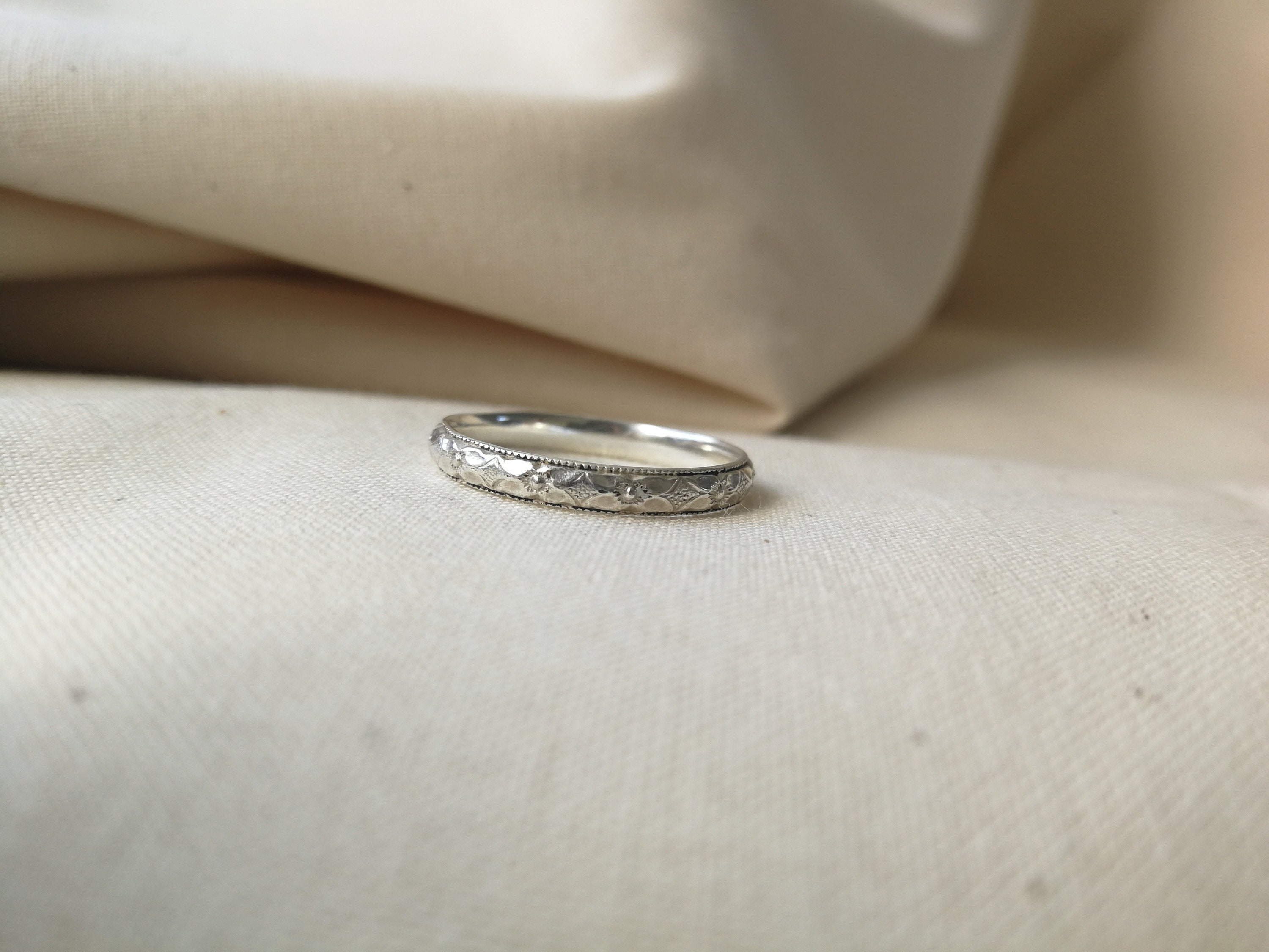 VINTAGE WEDDING RING Silver Wedding Band Wedding Ring Set | Etsy