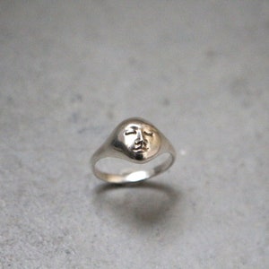 Sterling Silver Moonface Ring, Ladies SIGNET FACE RING - Etsy