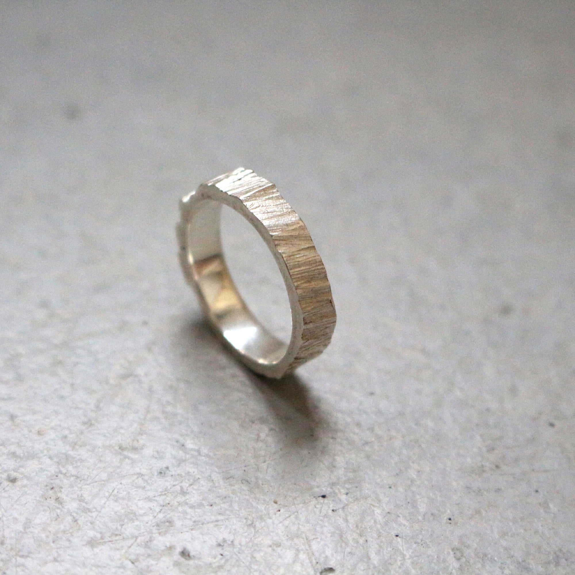 Hand Forged Sterling Silver Textured Ring, Organic Design - Etsy