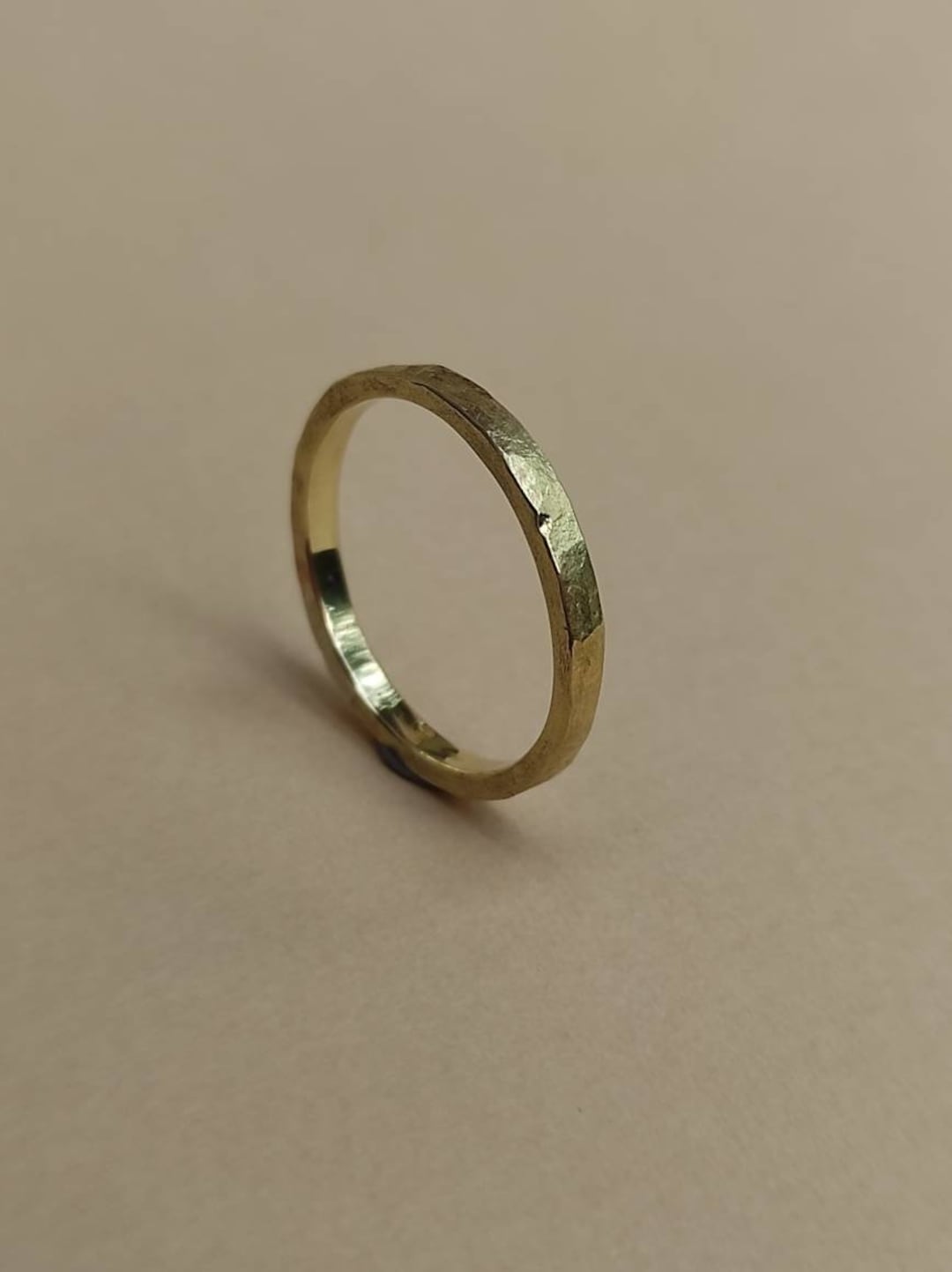 Simple Gold Wedding Ring for Couple Hammered Wedding Band for - Etsy