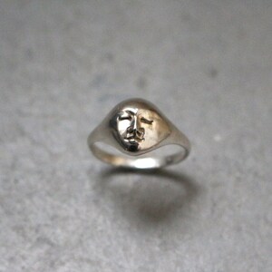 Sterling Silver Moonface Ring, Ladies SIGNET FACE RING - Etsy