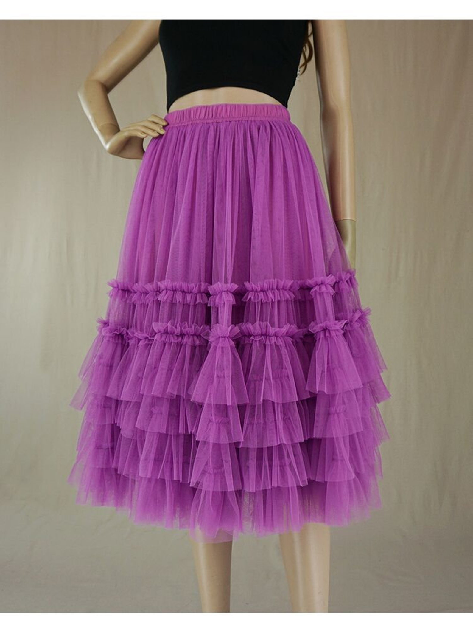 Romantic Layered Tulle Maxi Skirthandmade Stretch High Waist - Etsy
