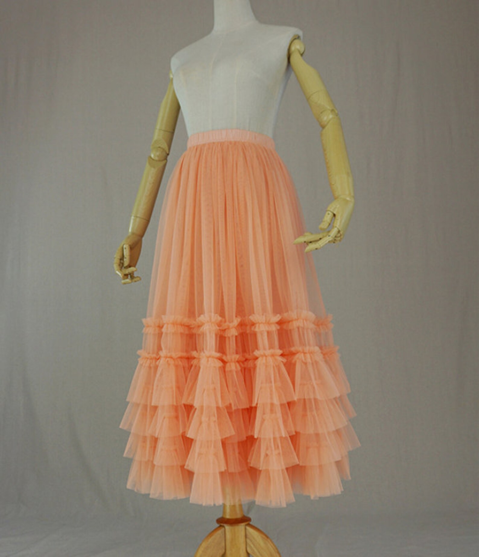 Romantic Layered Tulle Maxi Skirthandmade Stretch High Waist - Etsy