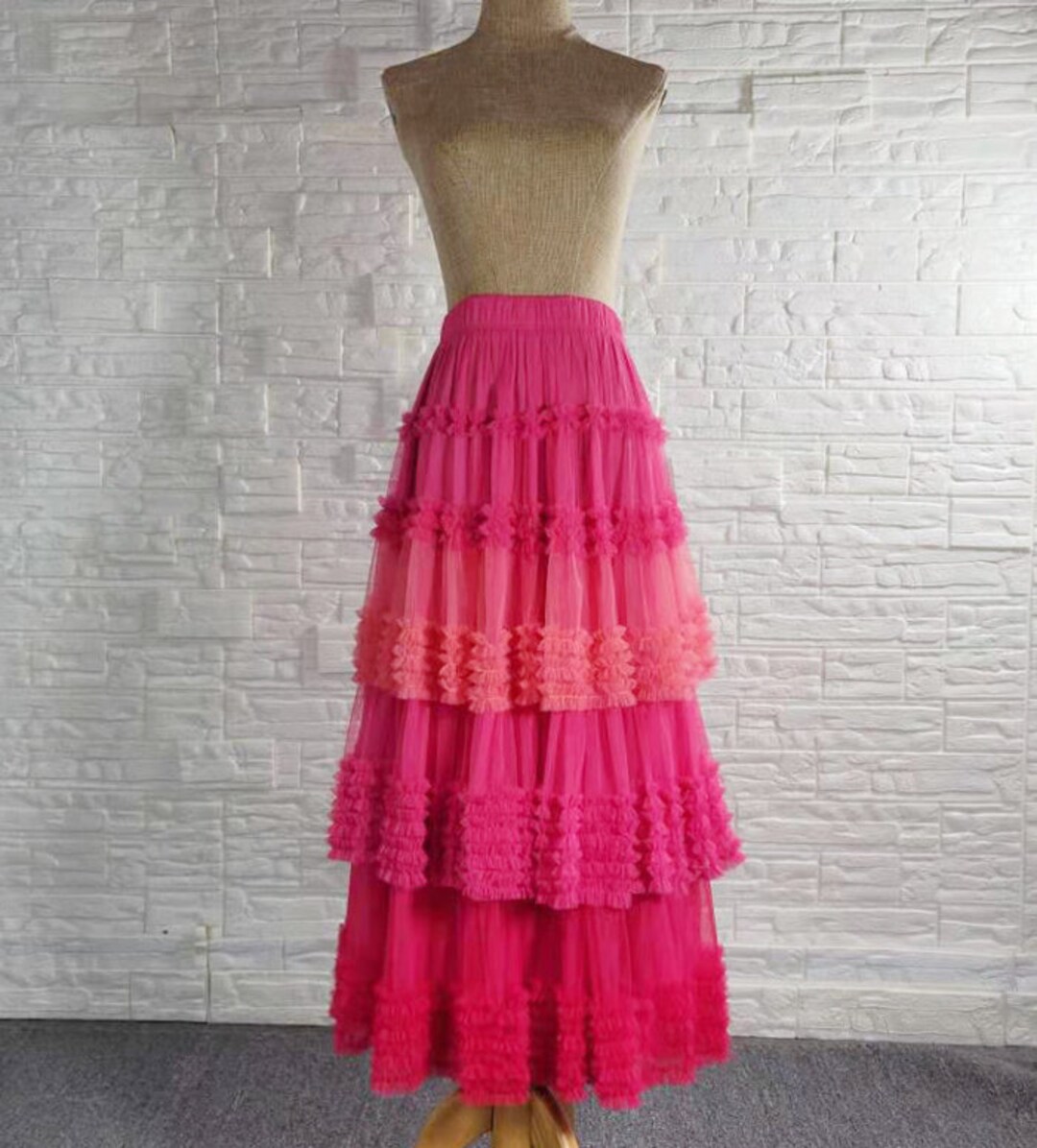 Princess on the Run Dress, Romantic Layered Tulle Maxi Dress, Gradient ...