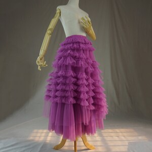 Romantic Layered Tulle Long Skirt,plus Size Tulle Mesh Skirt,handmade ...