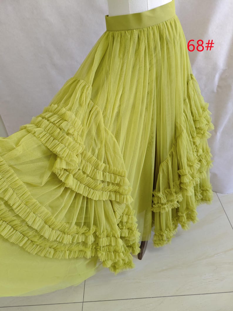 Romantic Layered Tulle Long Skirt,plus Size Tulle Mesh Skirt,handmade ...