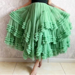 Romantic Layered Tulle Long Skirt,plus Size Tulle Mesh Skirt,handmade ...