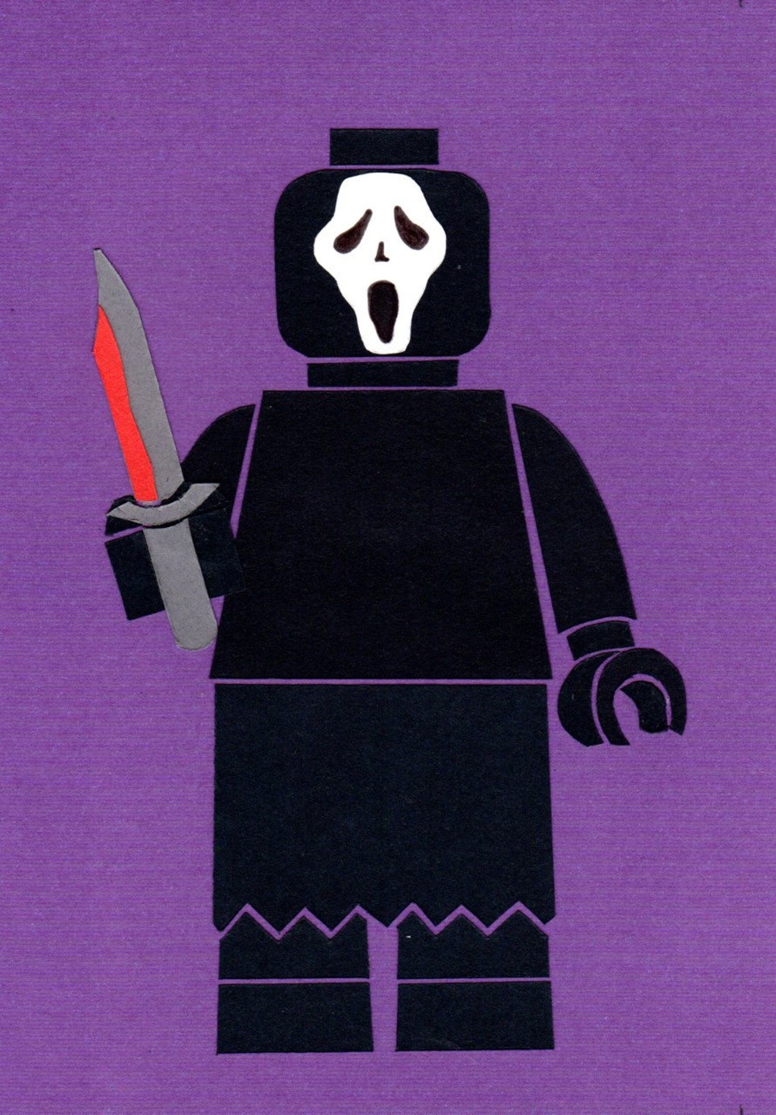 Lego Scream-ghostface Greeting Card. A6 Blank Greeting Card Envelope - Etsy
