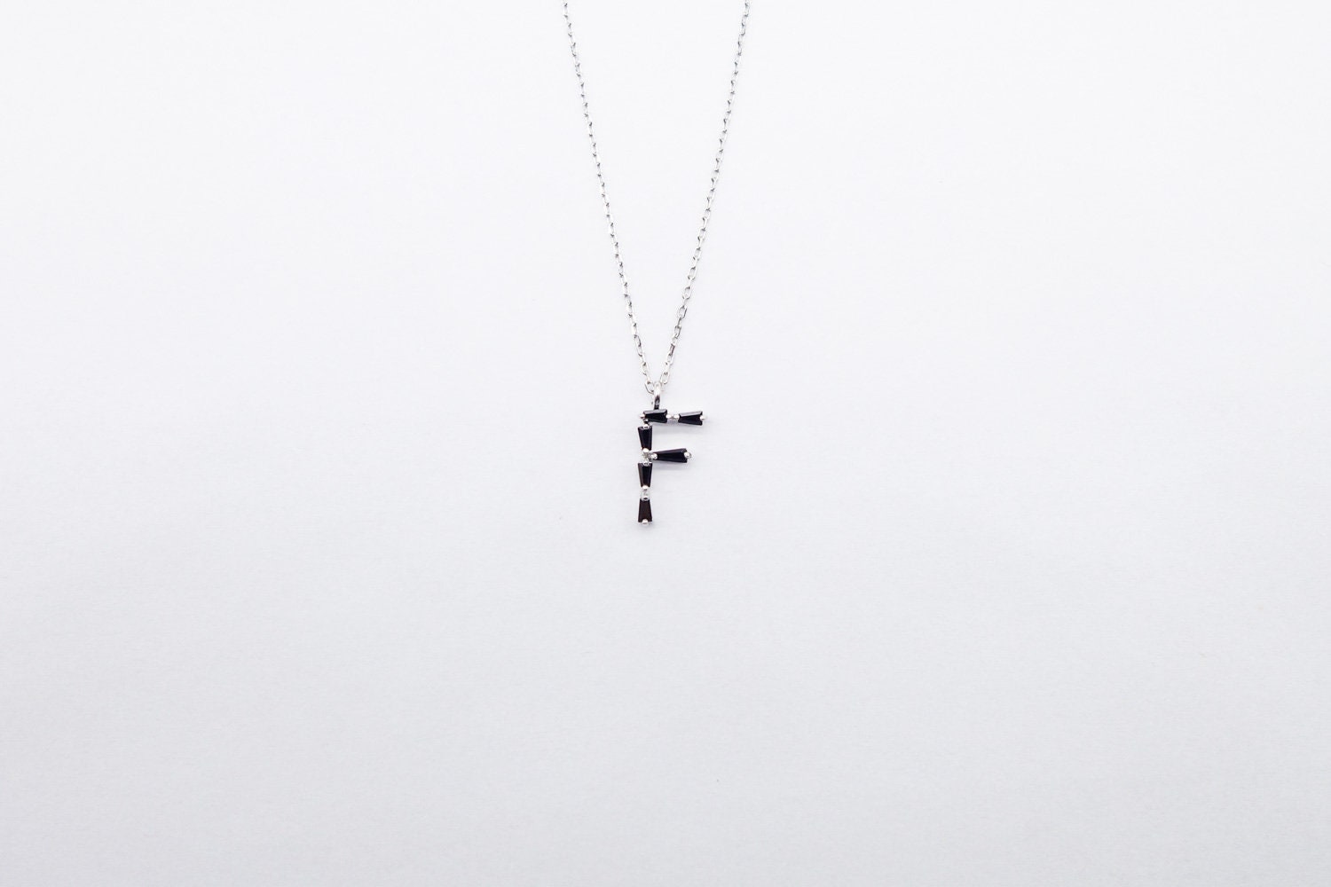 Monogram F, Alphabet, Initial Necklace, Letter Necklace 925 Sterling ...