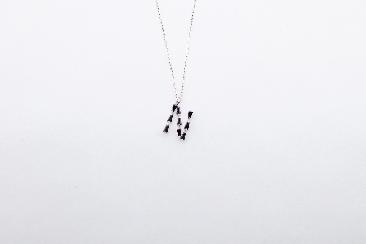 Monogram N Alphabet Initial Necklace Letter Necklace 925 - Etsy