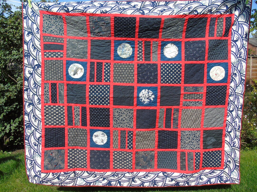 Handmade Patchwork Quilt, Japanese Style Quilt/throw - Etsy