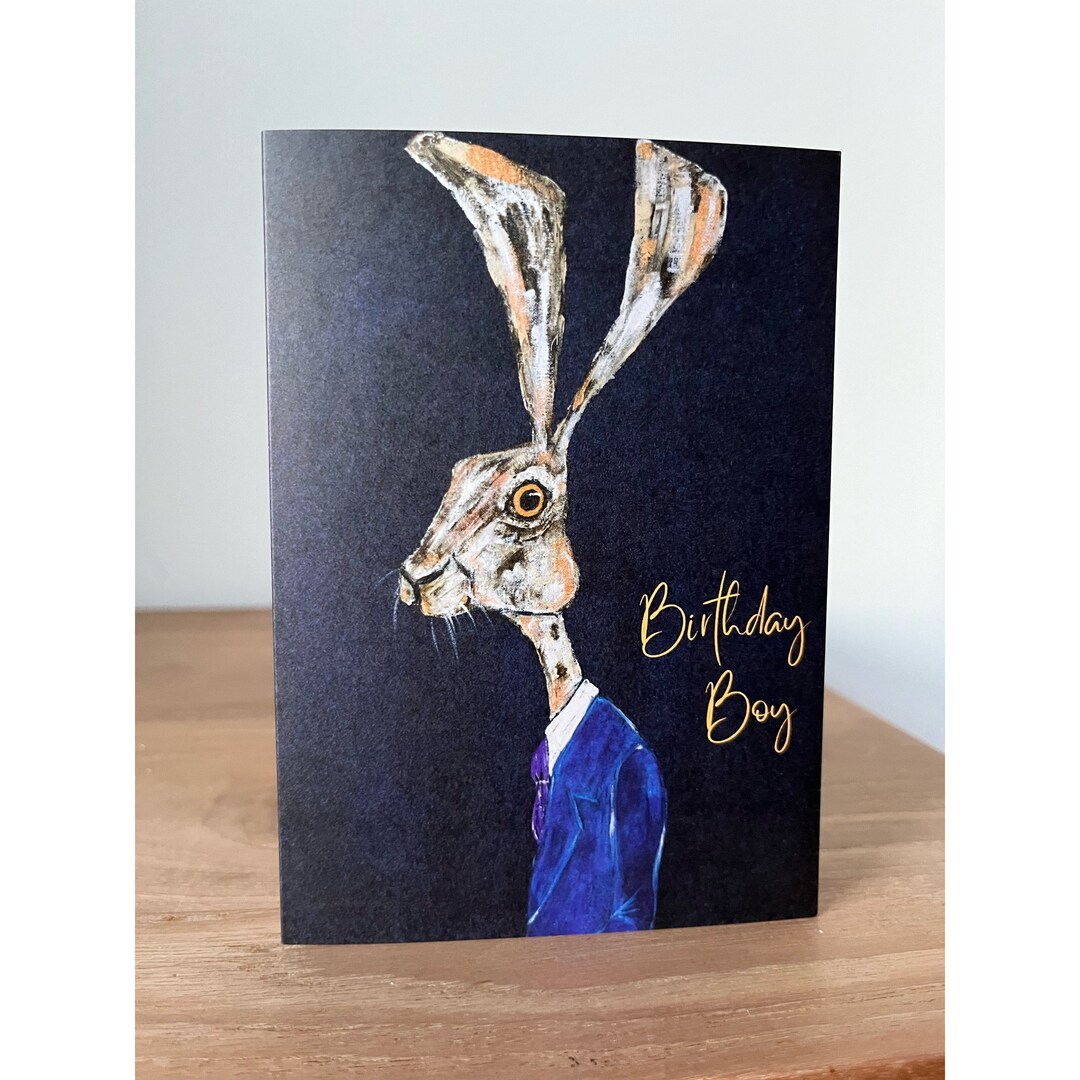 Hare Birthday Boy Card, Hare Card, Birthday Boy, Fun Birthday Card ...
