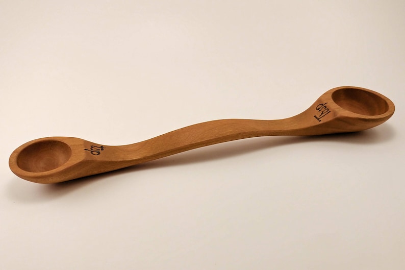 Two Headed Measuring Spoon (wooden, Cherry Wood) - Etsy