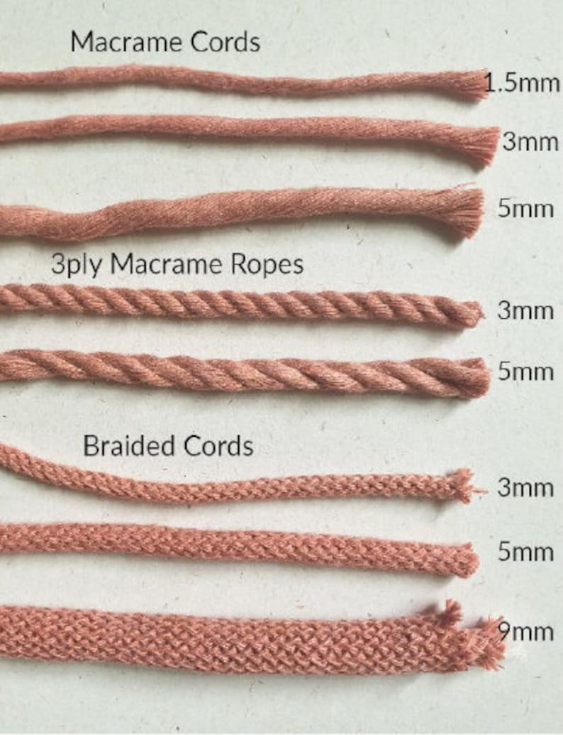 Bobbiny Braided Cord, "natural" 3mm, 5mm, 9mm (108 Yards/100m) - Etsy