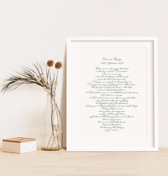 Calligraphy Style Wall Art Custom Calligraphy Print - Etsy