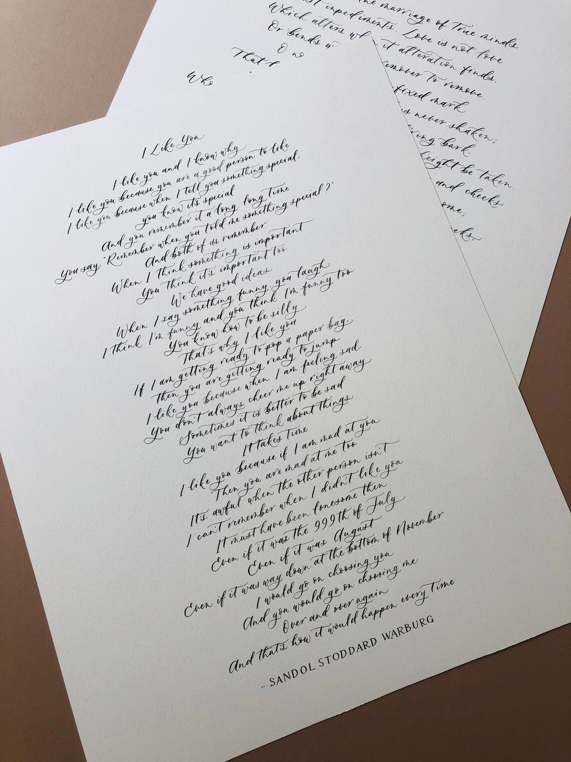 Custom Calligraphy Poem Handwritten poetry wall art Bespoke | Etsy