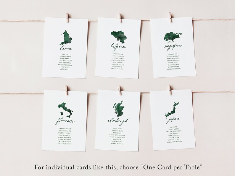 Countries Travel Table Plan World Map Wedding Seating Chart - Etsy