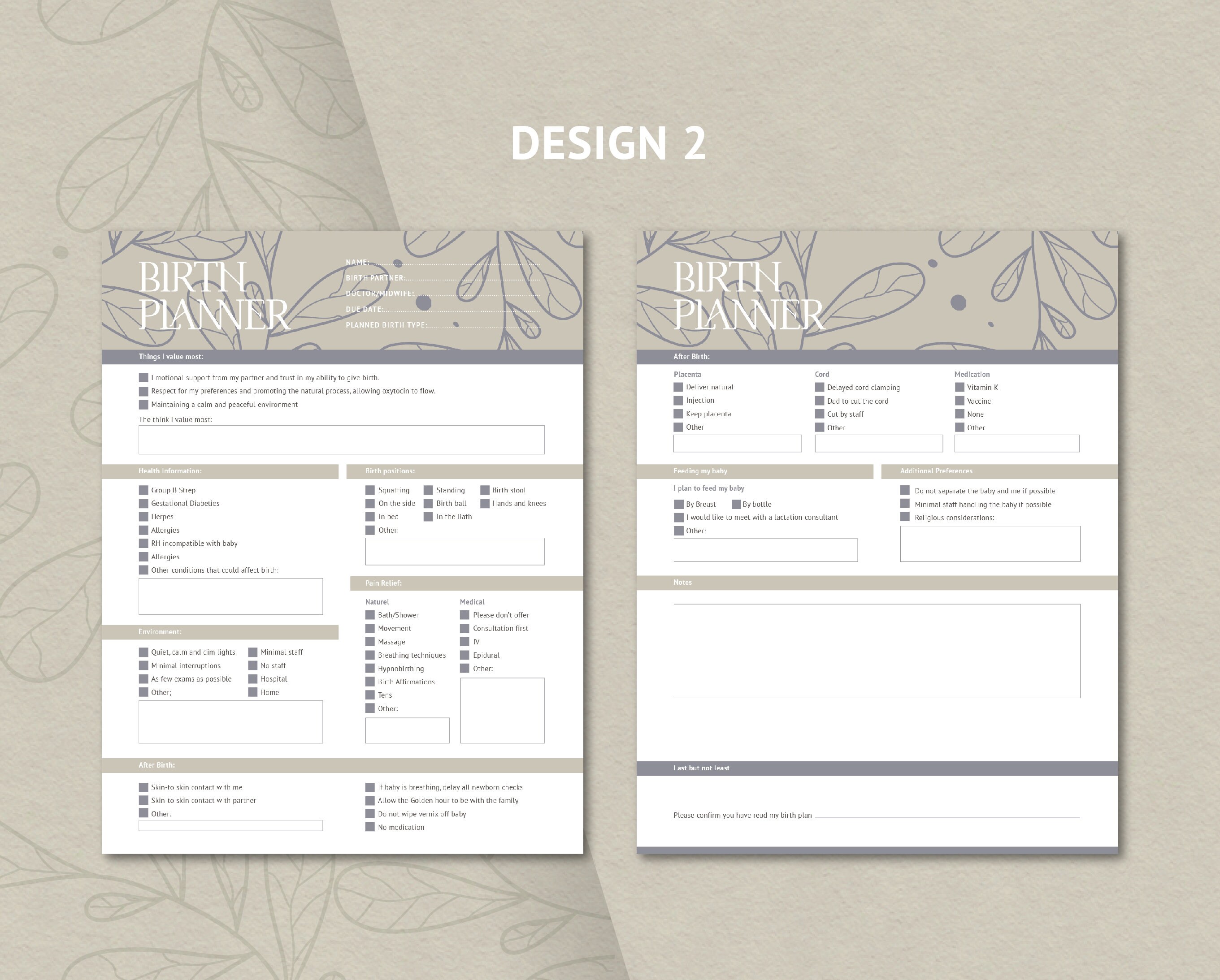 Birth Plan Template It's a Boy/girl and Gender Neutral Birth Preference ...