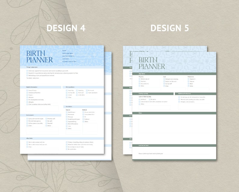 Birth Plan Template It's a Boy/girl and Gender Neutral Birth Preference ...