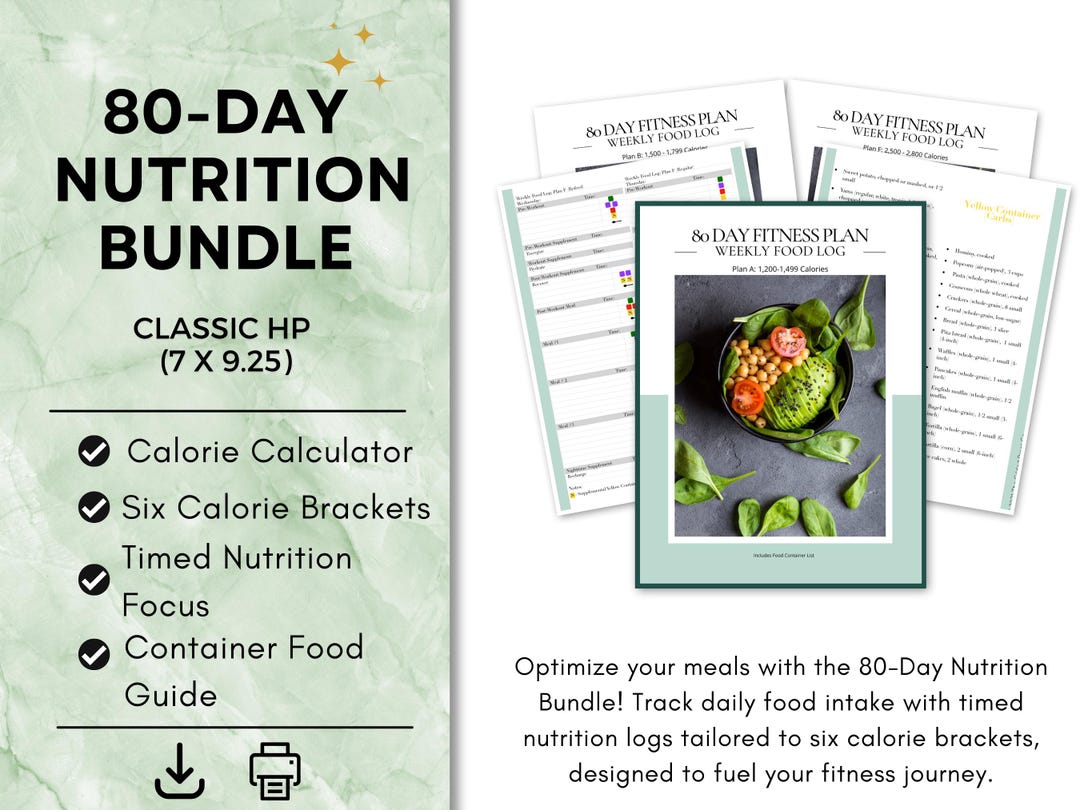 80-day Nutrition Bundle | Calorie Tracking Planner | Meal Planning Food ...