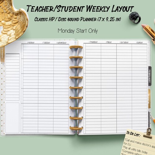 Happy Planner Classic Teacher Weekly Plan Printable Inserts - Etsy