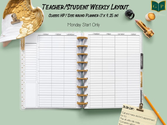 Happy Planner Classic Teacher Weekly Plan Printable Inserts | Etsy