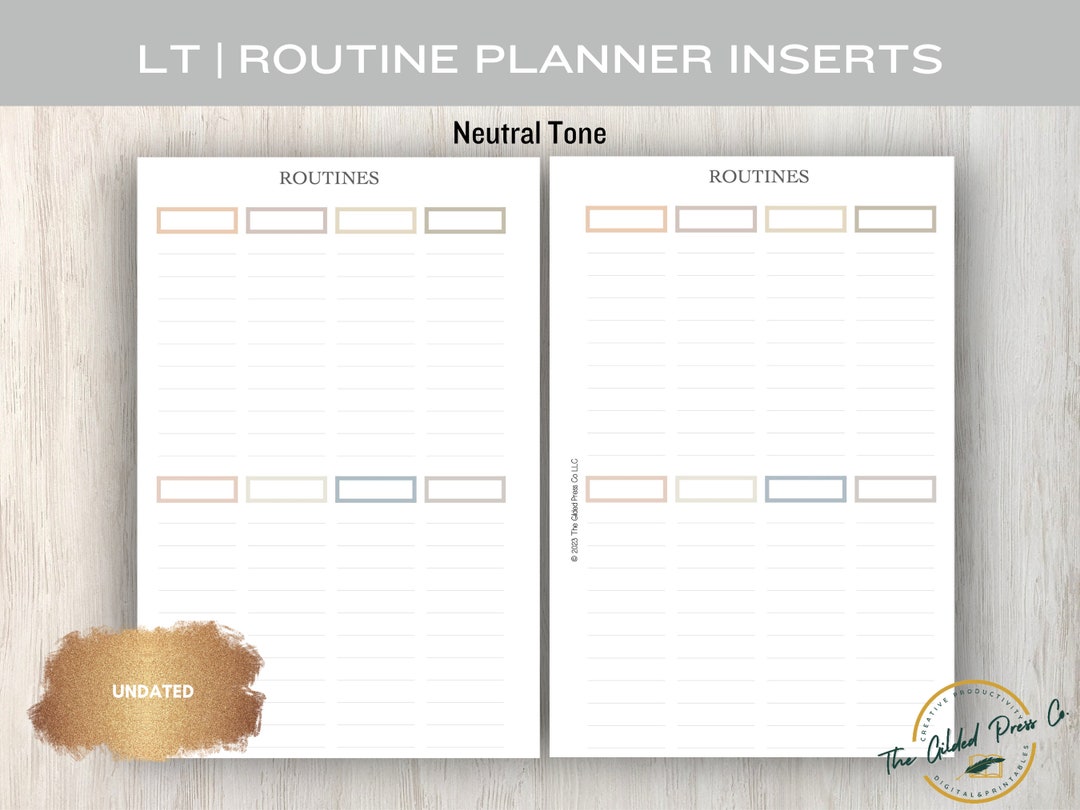 Routine Planner Printable Insert | Daily Routine Page | Letter Sized ...