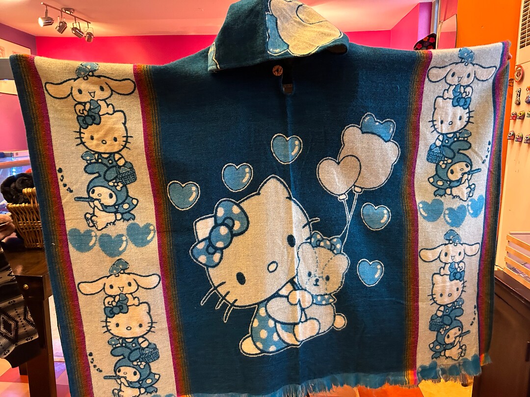 Hello Kitty Poncho Alpaca Wool Adult Size - Etsy