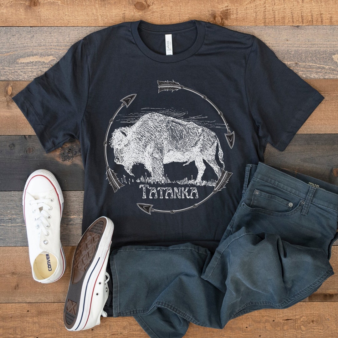 Tatanka Buffalo (front Design) | Lakota Buffalo Shirt, Western Tee ...