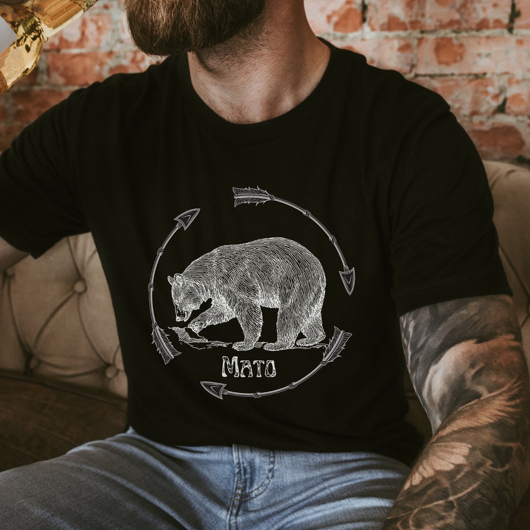 Mato Bear front & Tatanka Buffalo back Short Sleeve Tee - Etsy