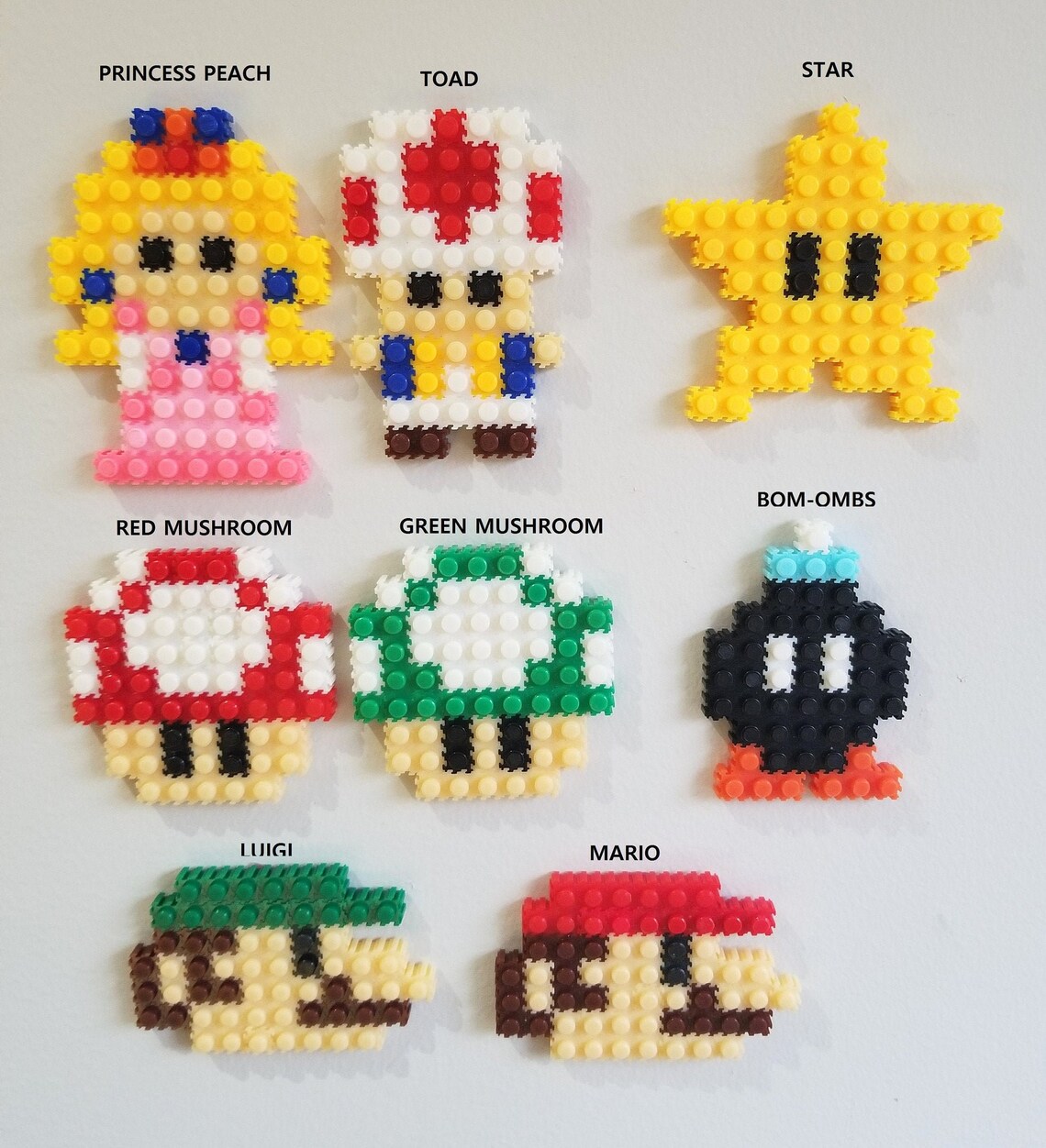 DIY Super Mario PIXEL Mini-block Kits Character Keychains - Etsy