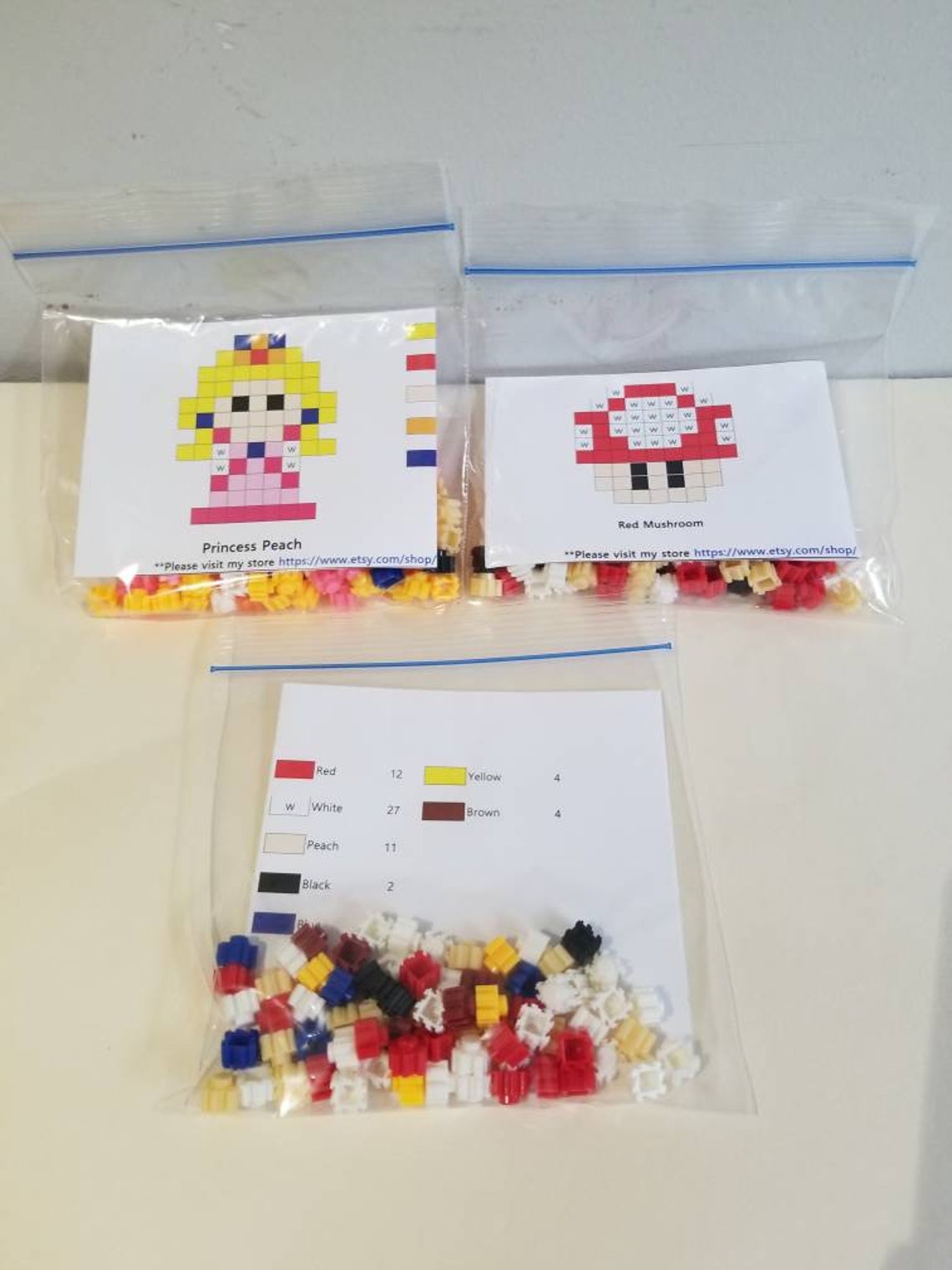 DIY Super Mario PIXEL Mini-block Kits Character Keychains - Etsy