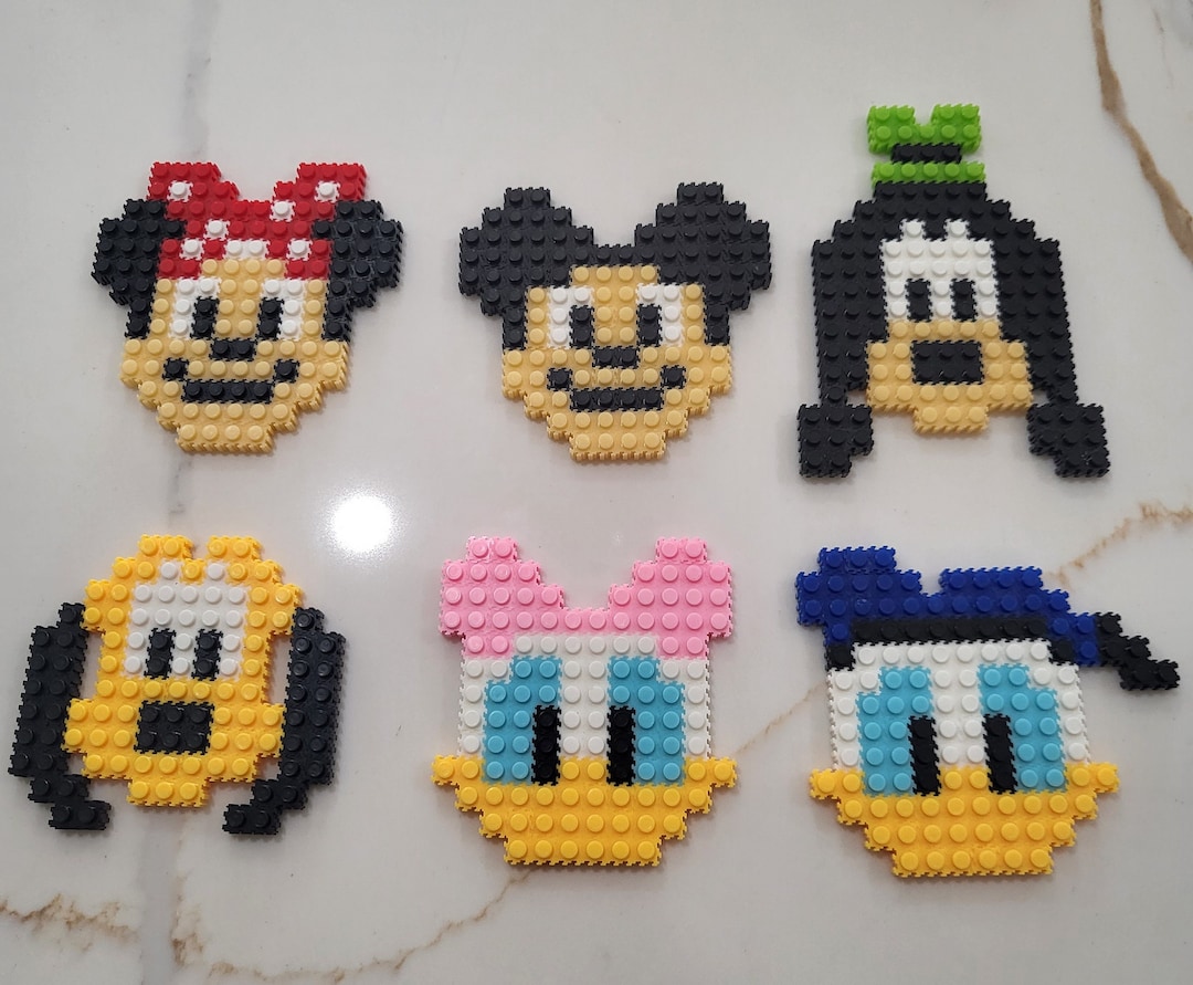 DIY Disney Characters PIXEL Mini-block Kits -disney Character Keychains ...