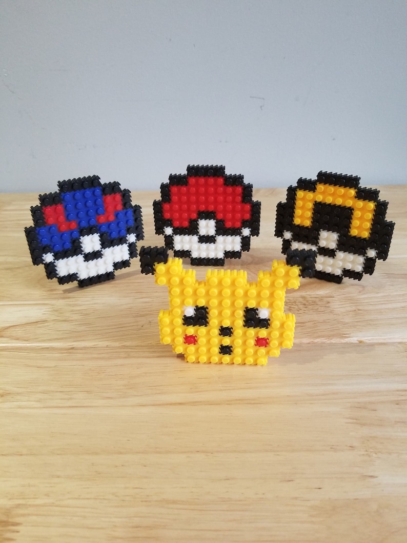 DIY Pokemon Pokeballs PIXEL Mini-block Kits - Character Keychains - Etsy