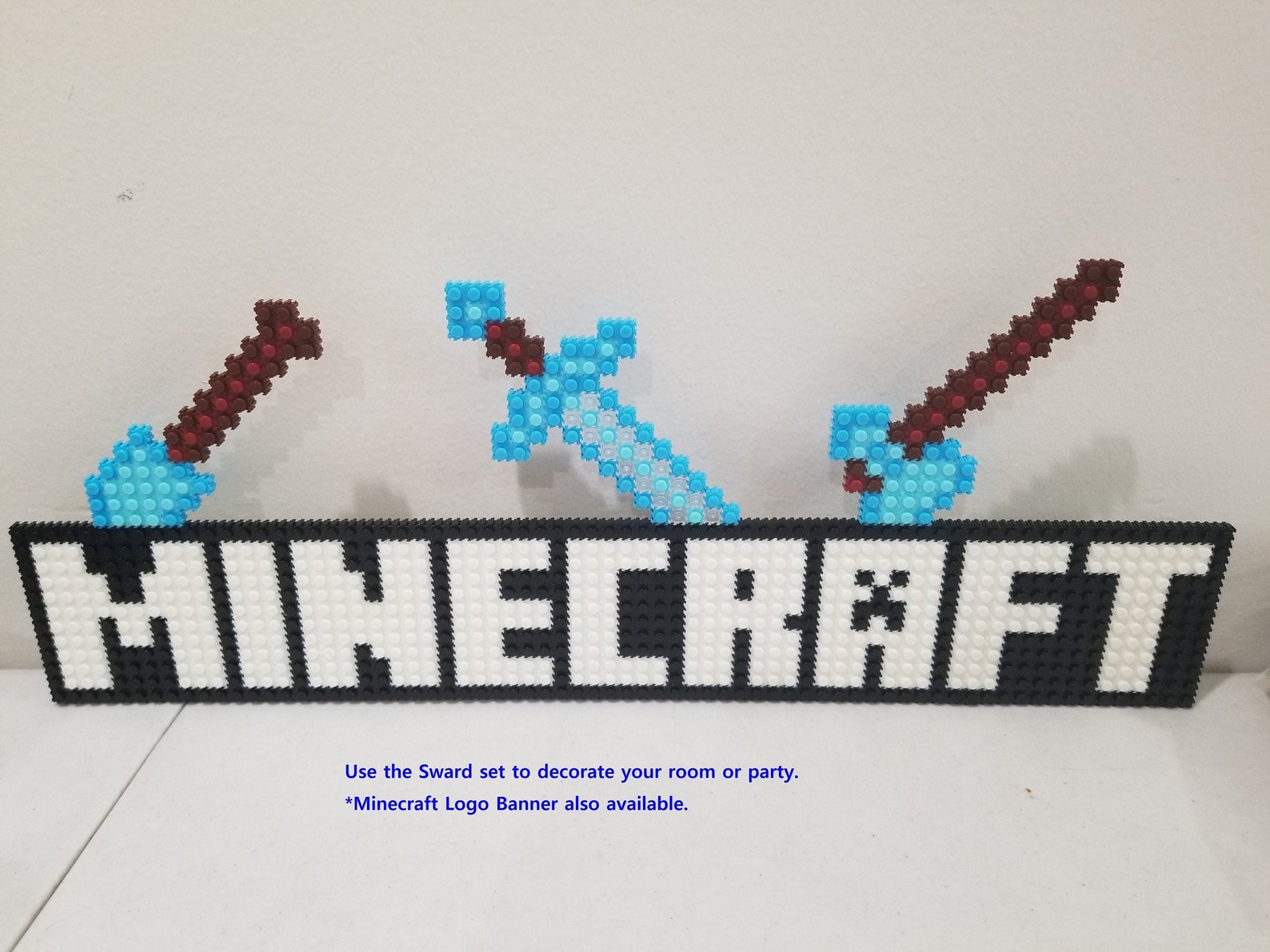 DIY Minecraft Pixel Mini-brick KIT Sword Tools and Logo - Etsy