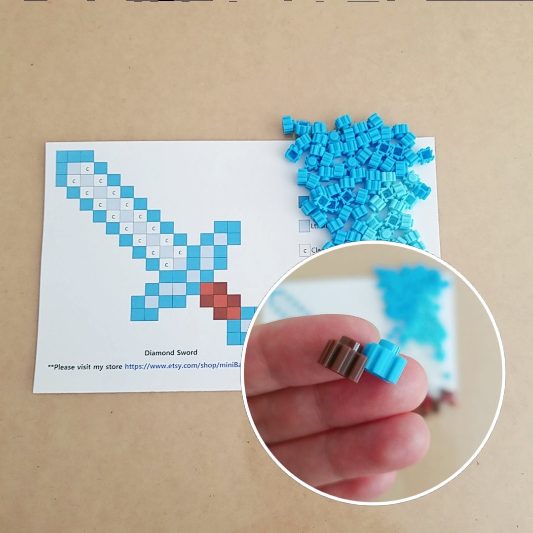DIY Make Your Own Minecraft PIXEL Mini-brick Kit Swords - Etsy