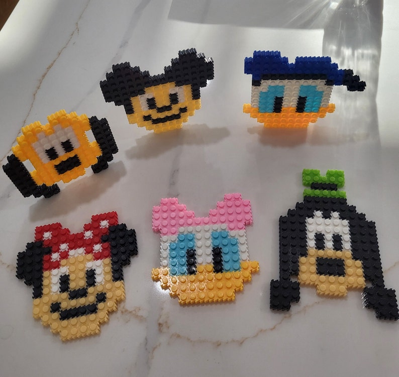 DIY Disney Characters PIXEL Mini-block Kits disney Character - Etsy