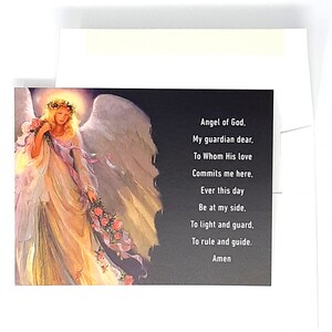 Angel Prayer Card With Envelope, Prayer to Guardian Angel, Guardian ...